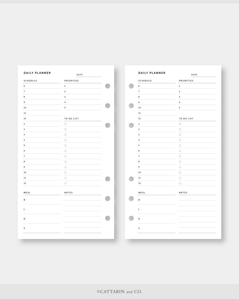 Personal, Daily Planner Printable Fillable , Editable Day on One Page ...