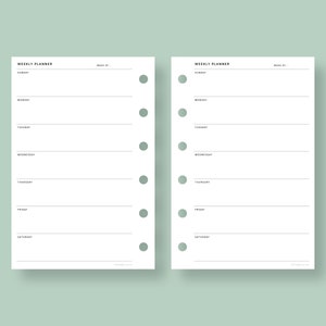 Pocket Weekly Planner Printable Week on One Page Undated | Etsy
