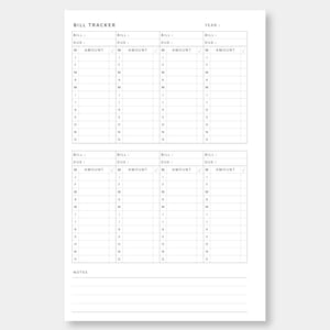 Half Letter, Bill Tracker Printable | Spending Log | Bill Organizer ...