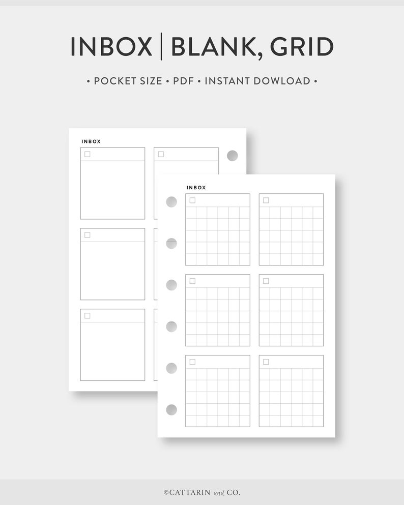 Pocket, Inbox Dashboard Printable | Blank, Grid Layout | Inbox Tracker ...