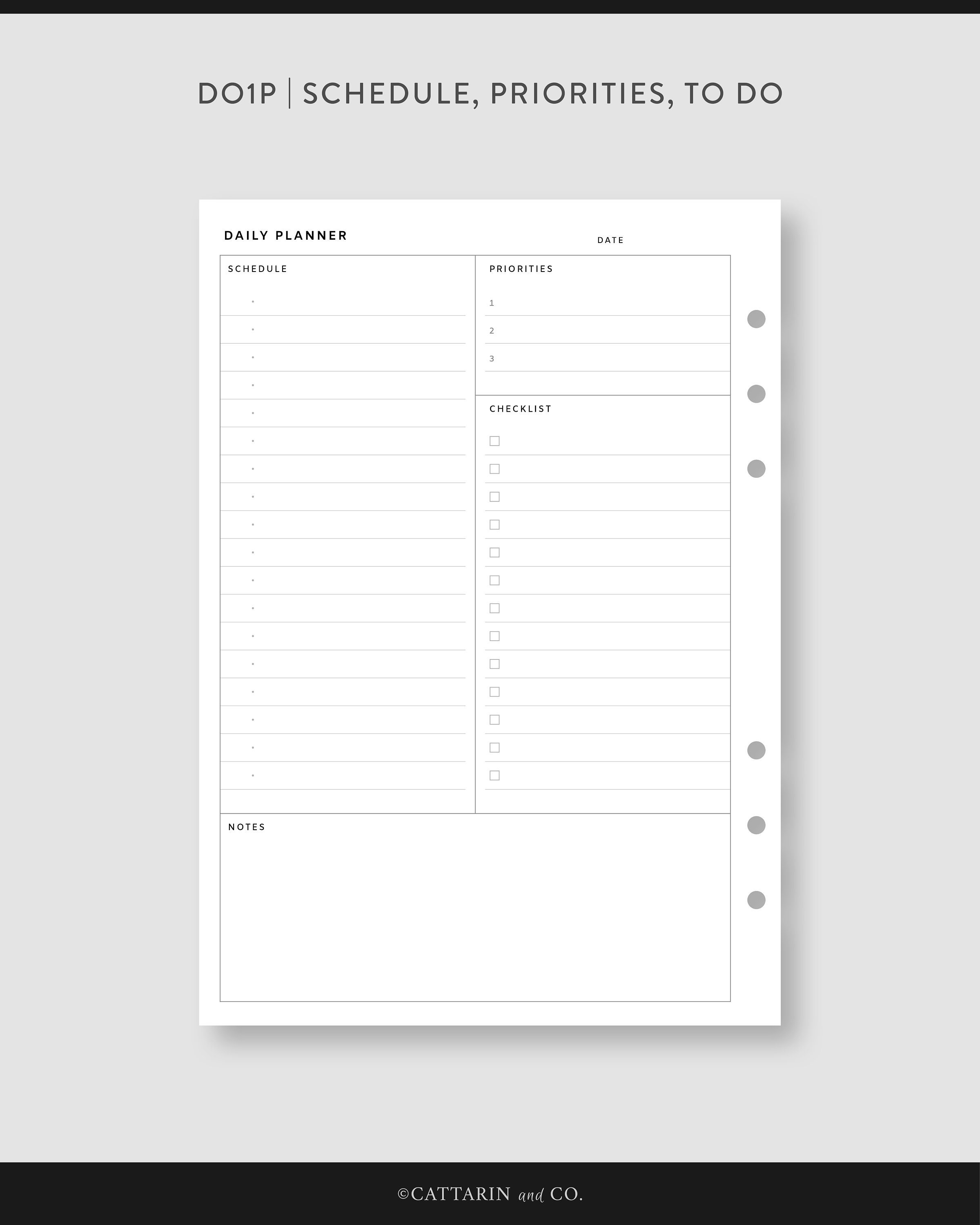 A5, Daily Planner Bundle | Printable Pdf Inserts | Daily Agenda, Daily ...