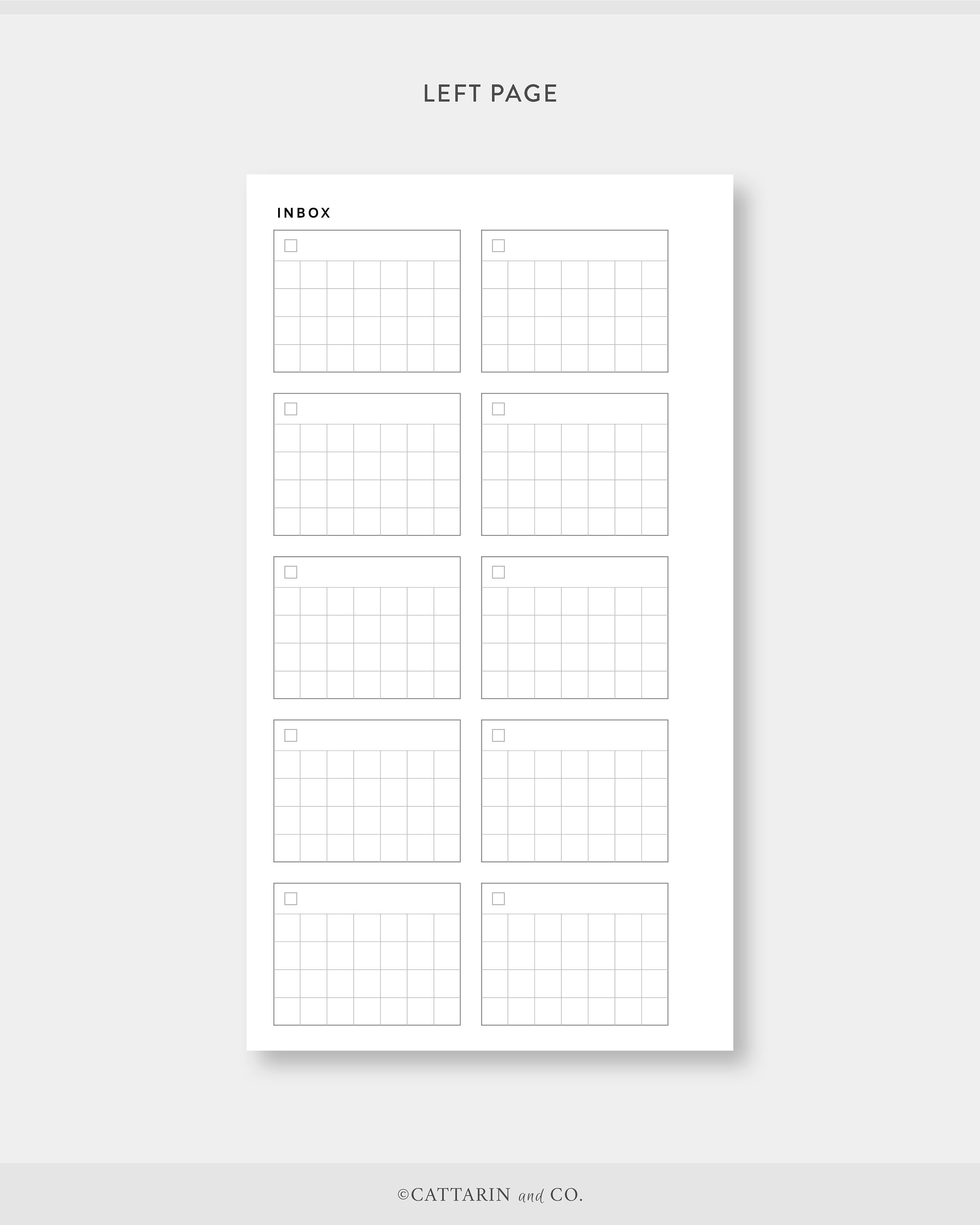 Personal, Inbox Dashboard Printable | Blank, Grid Layout | Inbox ...