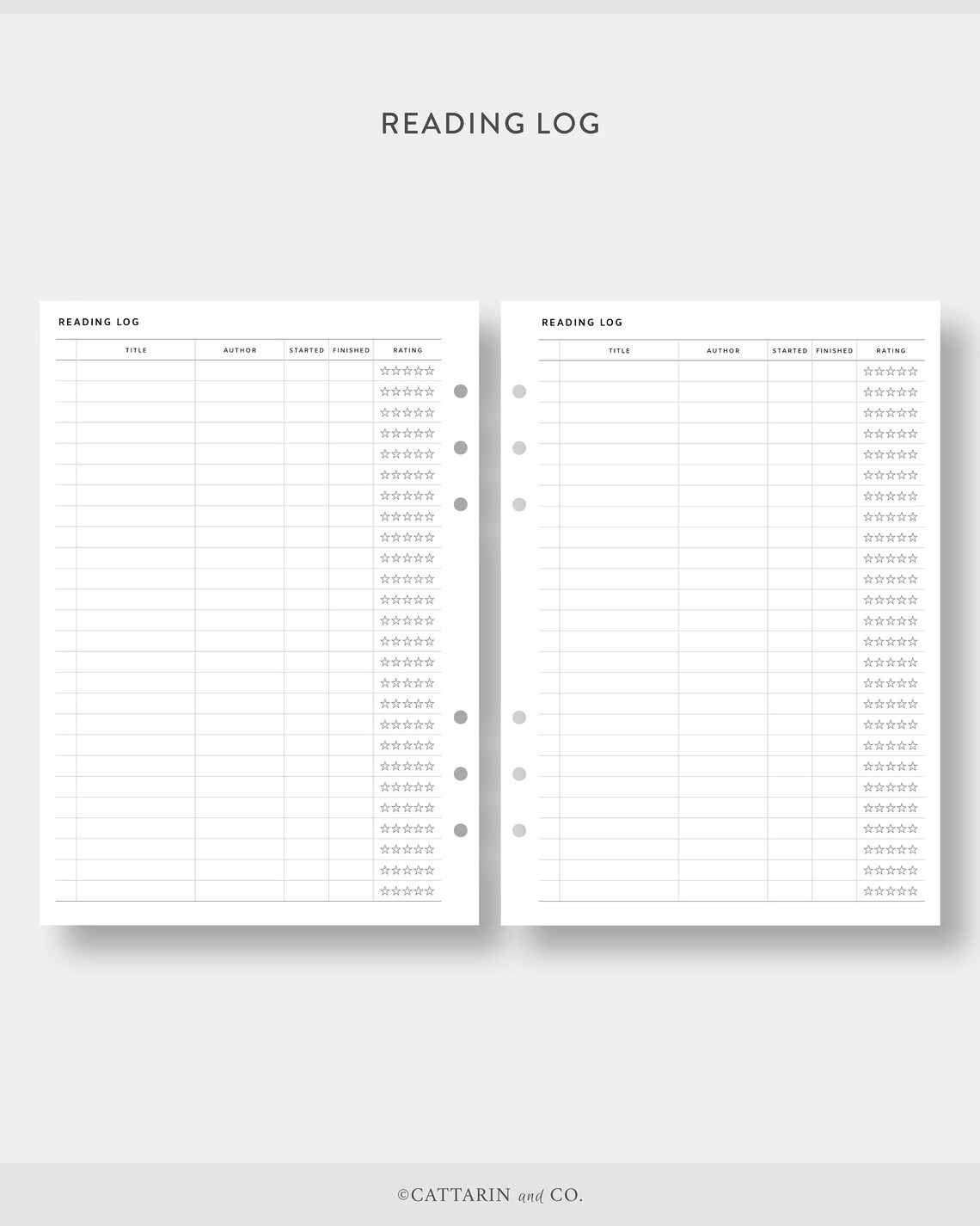 A5 Reading Journal Log Printable Set Book Review List | Etsy