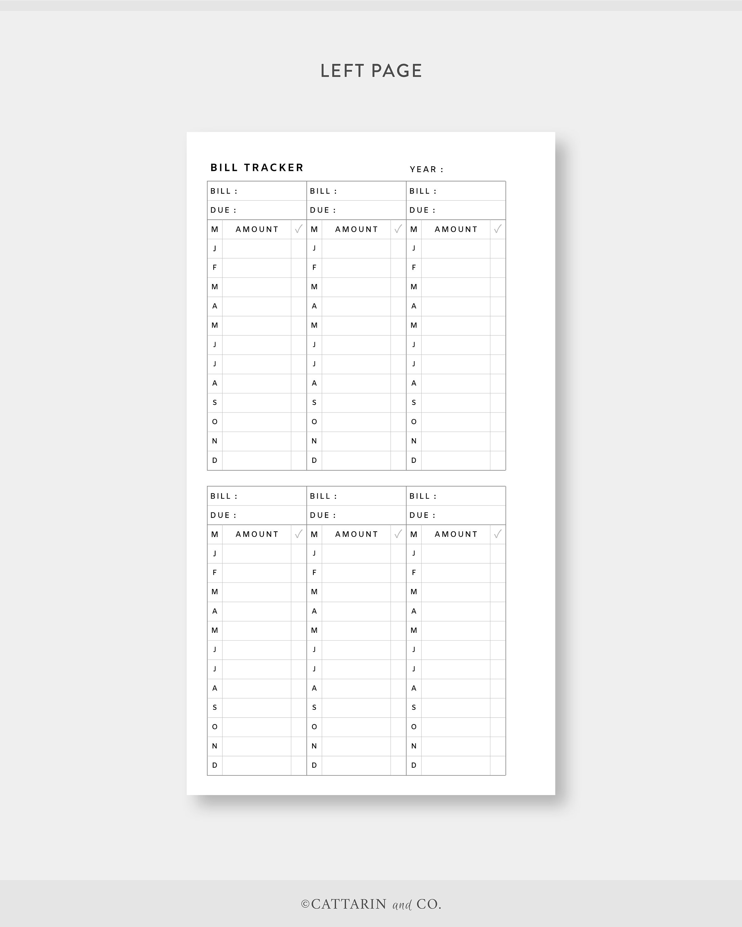 Personal Bill Tracker Printable Spending Log Bill - Etsy