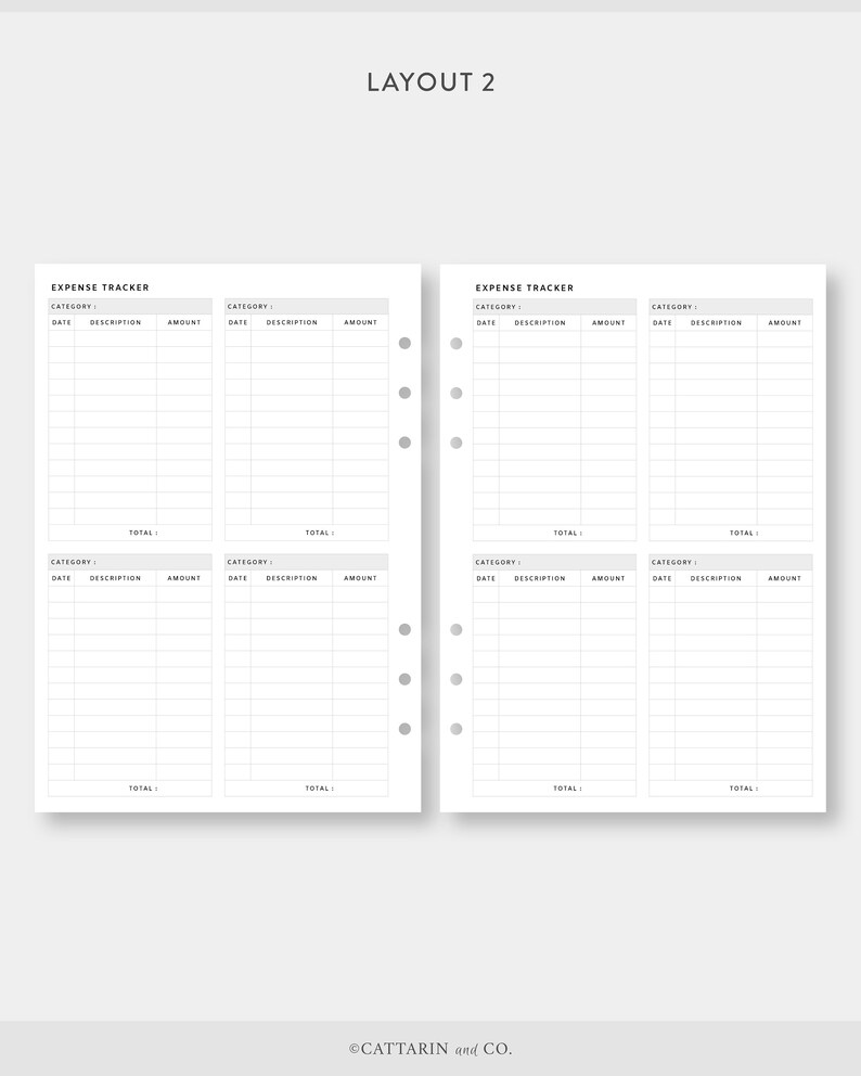 A5, Expense Tracker Printable Spending Log, Purchase Recorder, Spending ...