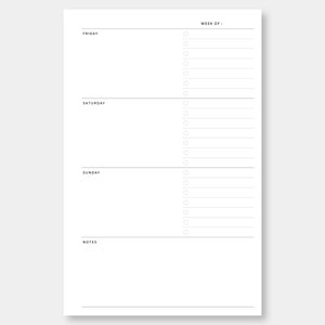 Half Letter, Weekly Planner Printable | WO2P Weekly to Do List ...