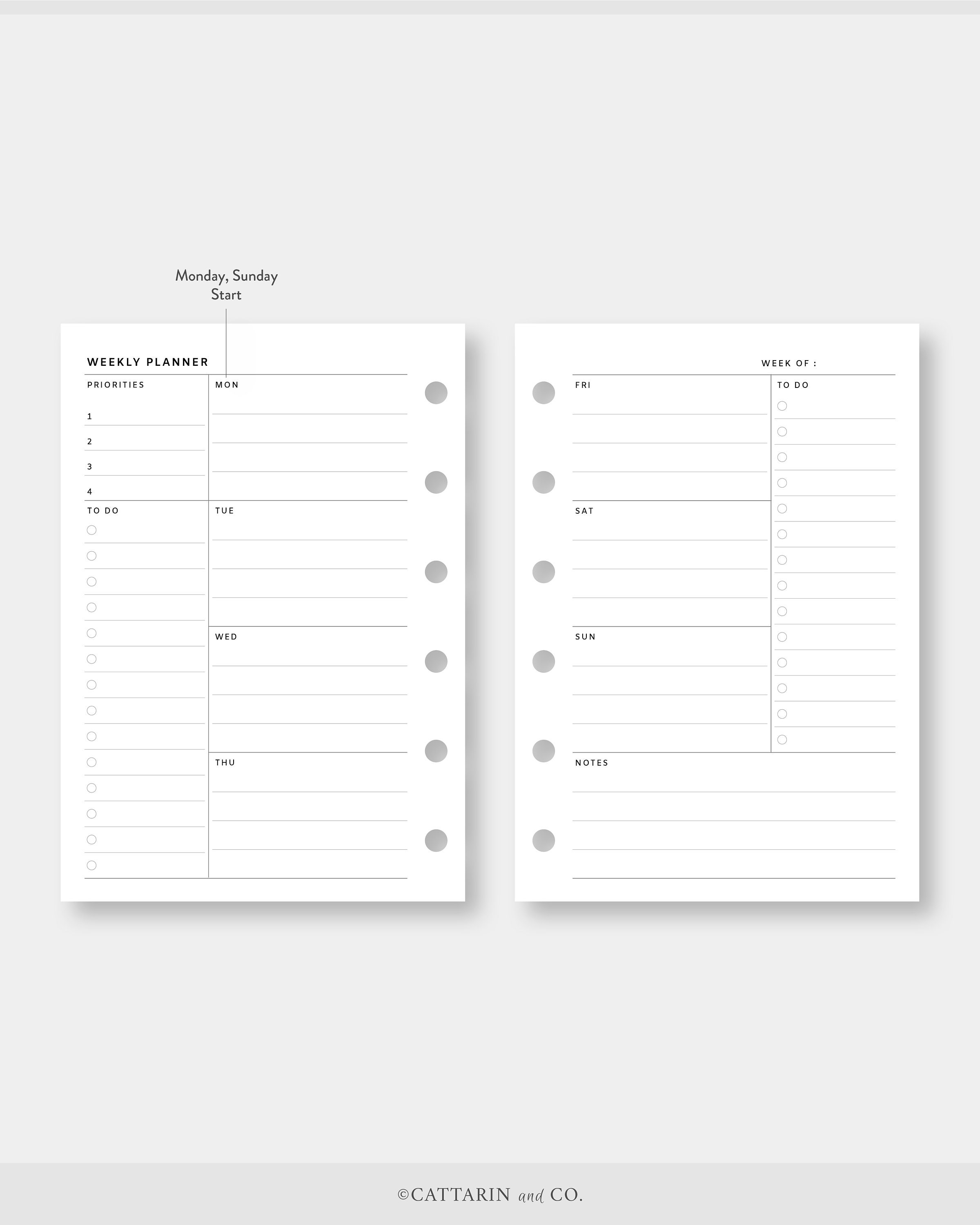 Pocket Plus, Weekly Planner Printable Week on Two Pages Effective to Do ...