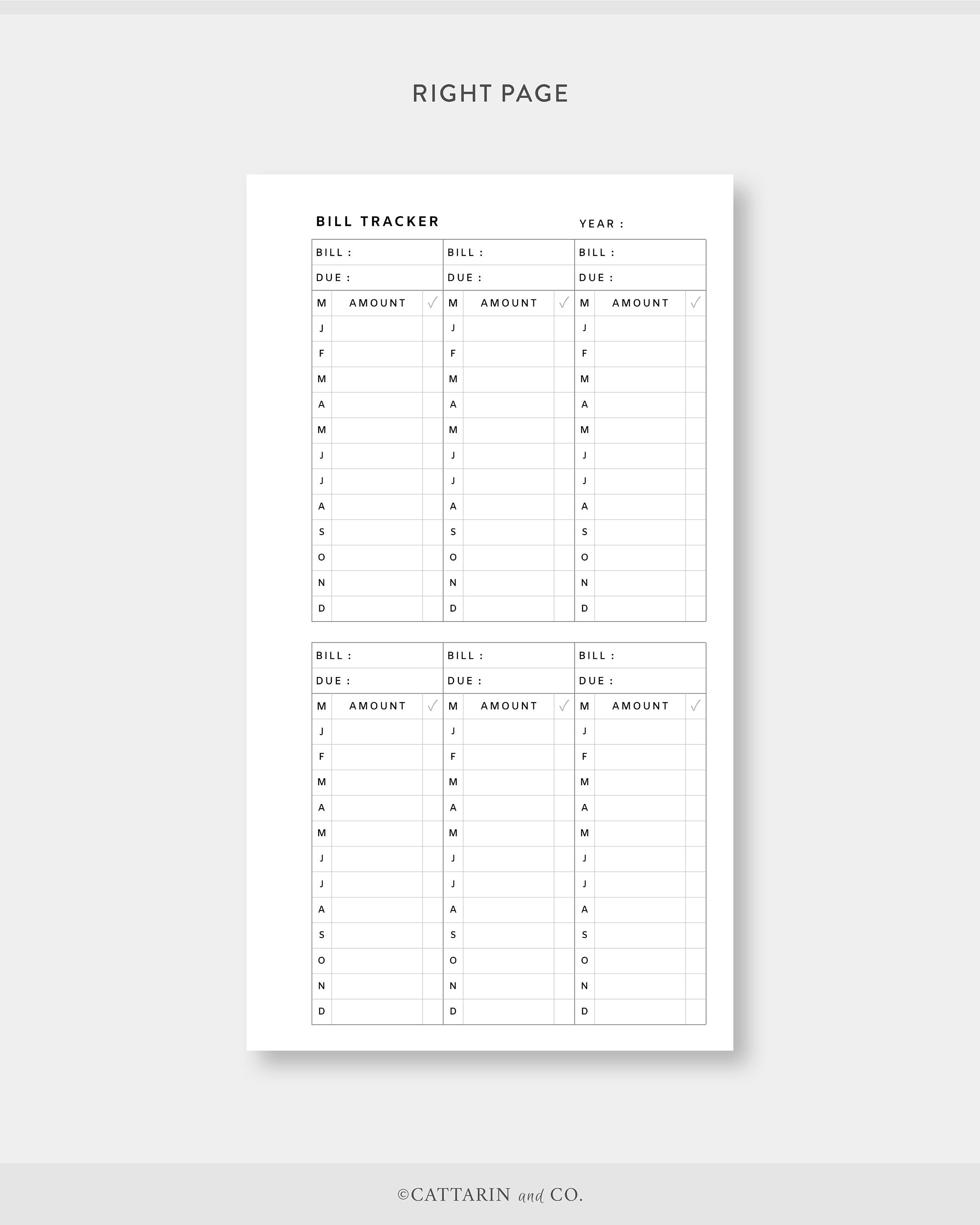 Personal Bill Tracker Printable Spending Log Bill - Etsy