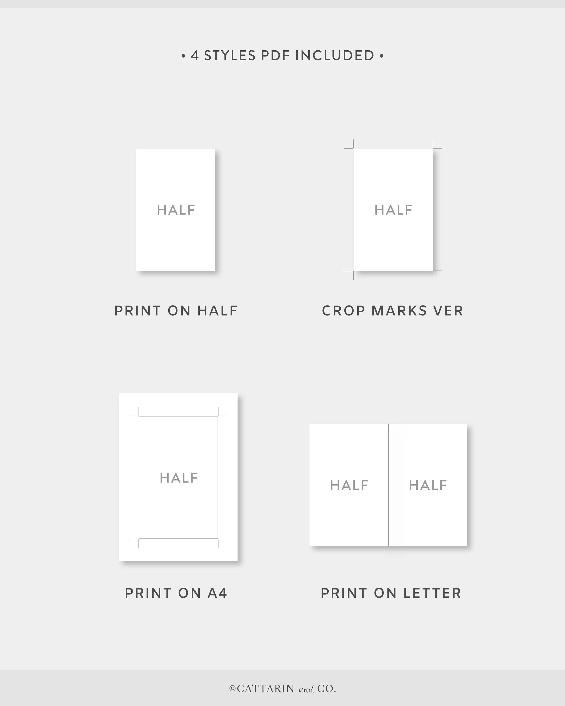 Half Letter, Yearly Overview Printable Year at a Glance Annual Planner ...