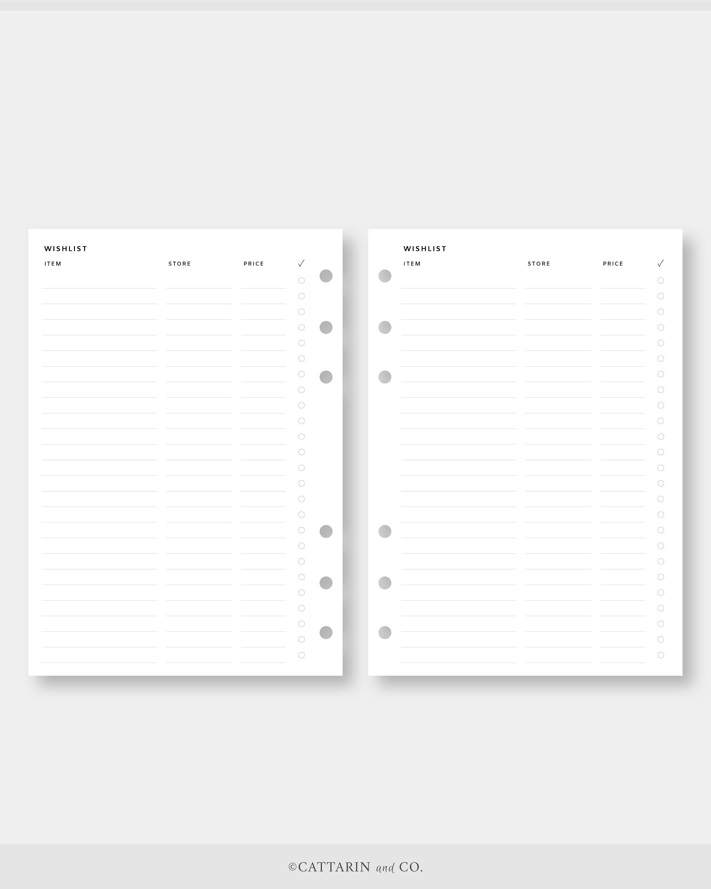 Personal Wide Wishlist Printable Shopping Wishlist - Etsy