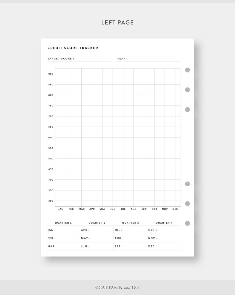 A5, Credit Score Tracker Printable Debt Repayment Planner Credit Chart ...