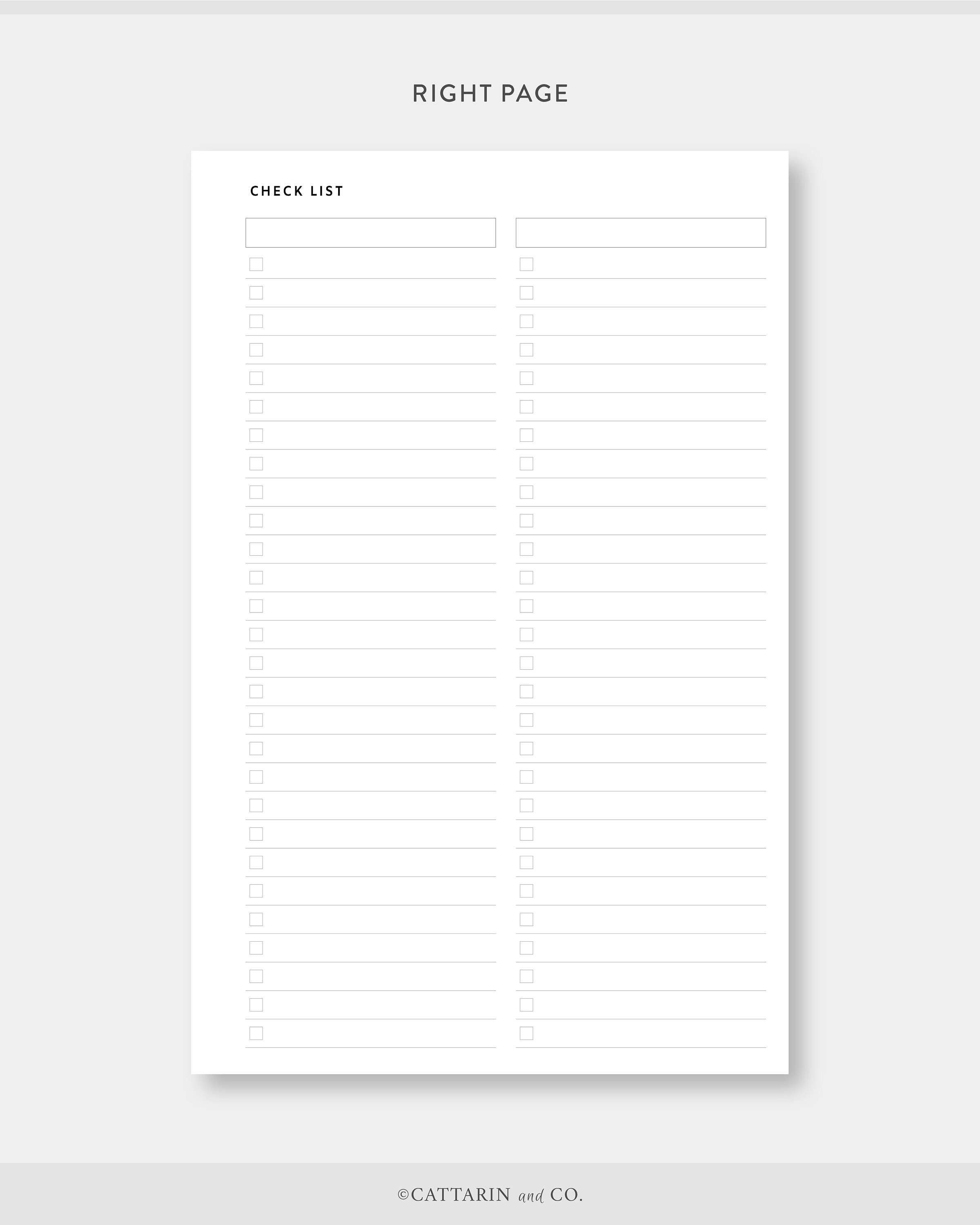 Half Letter, Check List Printable Blank to Do List Template Task ...