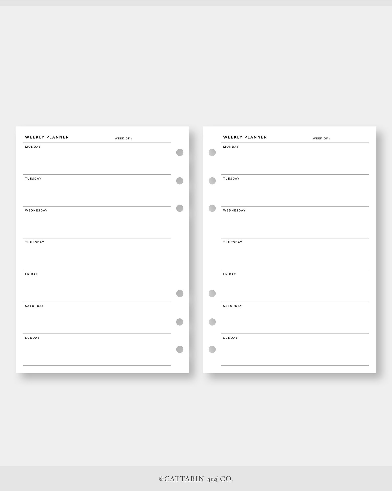 Personal Wide Weekly Planner Printable Week on One Page - Etsy