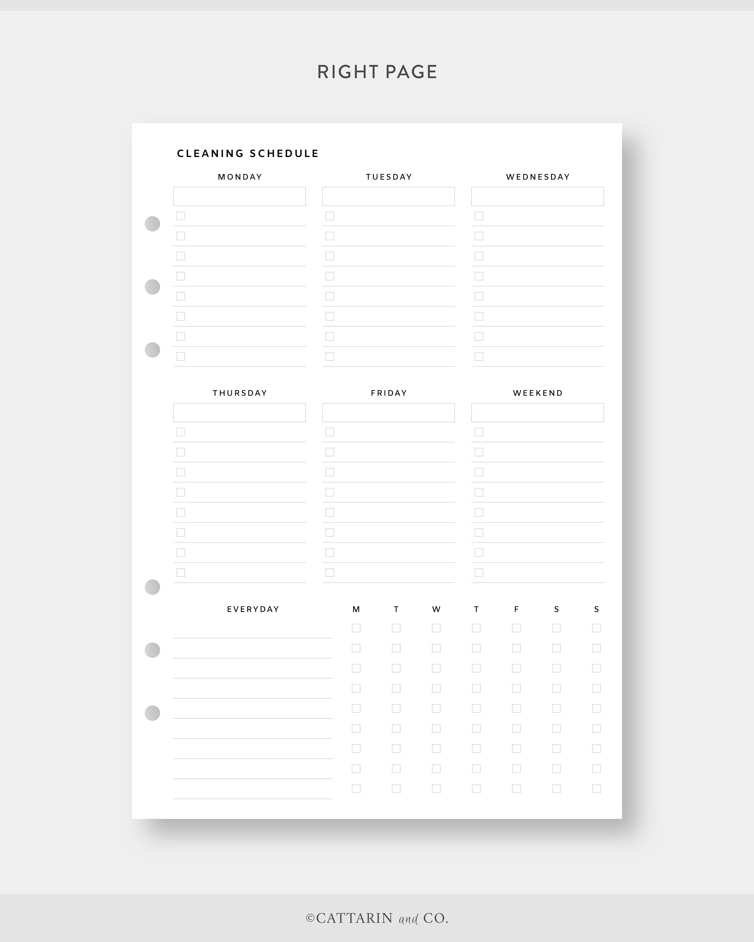 A5, Cleaning Schedule Printable | Cleaning Checklist, Daily Home ...
