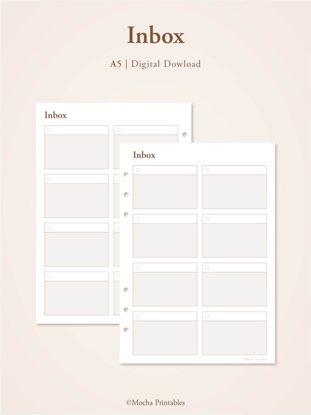 A5, Inbox Dashboard Printable Inbox Tracker Template Brain Dump List ...