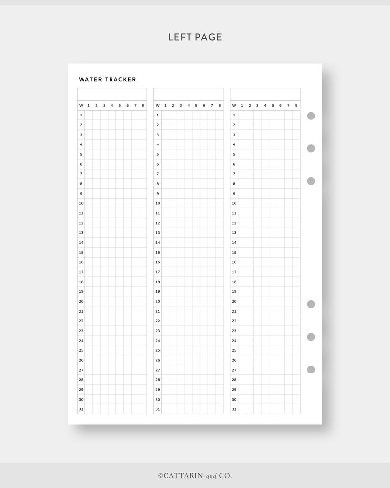 A5, Water Tracker Printable Quarterly, Monthly Tracker - Etsy
