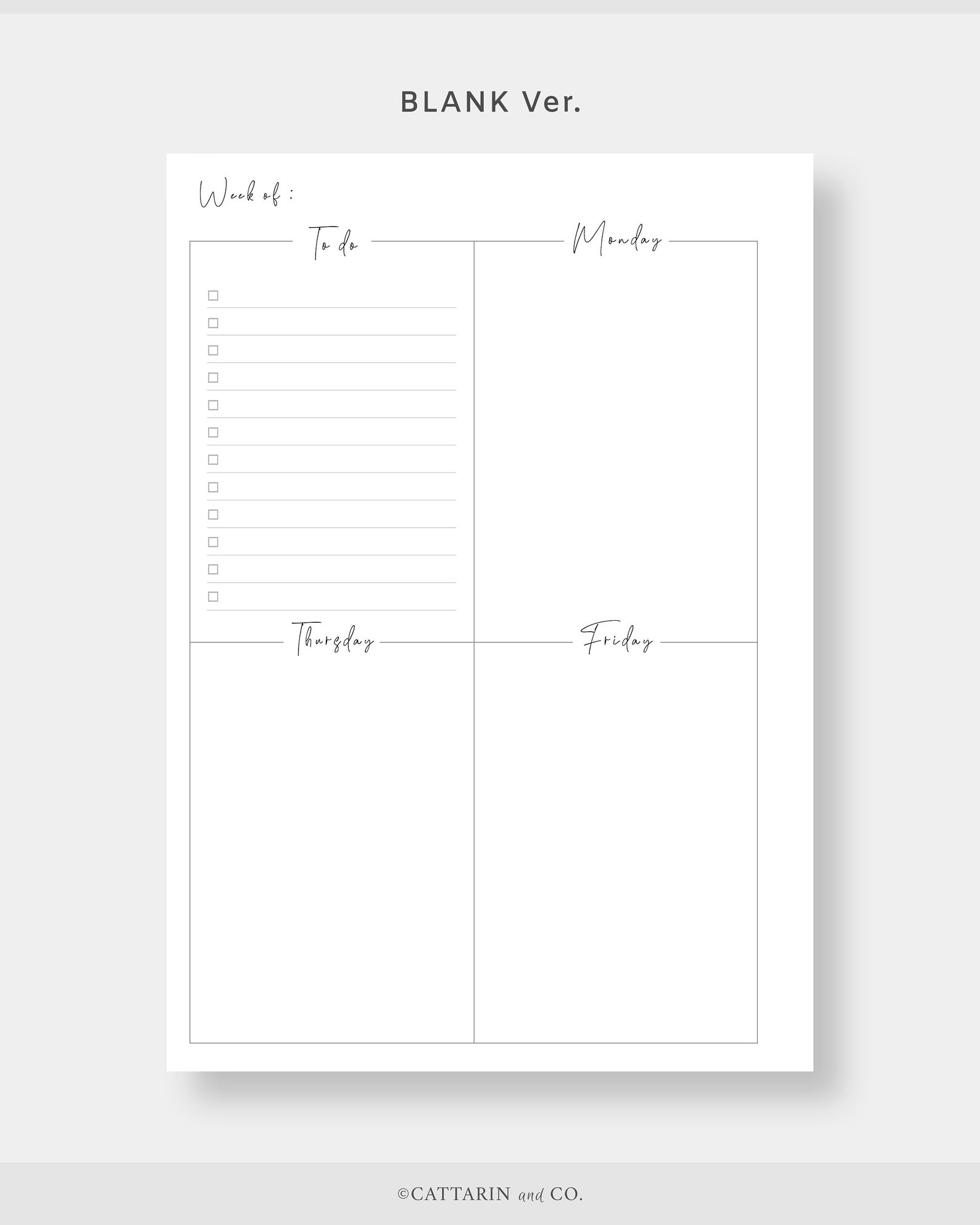 A5, Weekly Planner Printable Week on Two Pages Wo2p Undated Template ...