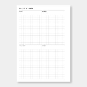 Personal Wide, Weekly Planner Printable | Vertical Grid | Week on Two ...