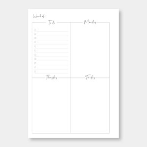 Personal Wide, Weekly Planner Printable | Week on Two Pages Wo2p ...