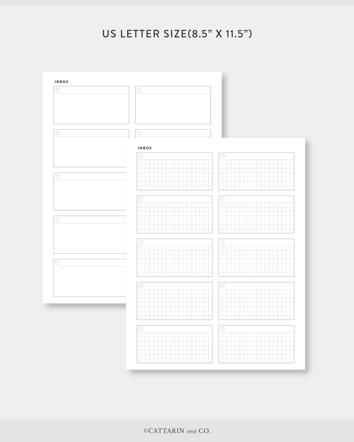 A4 | US Letter, Inbox Dashboard Printable | Blank, Grid Layout | Inbox ...