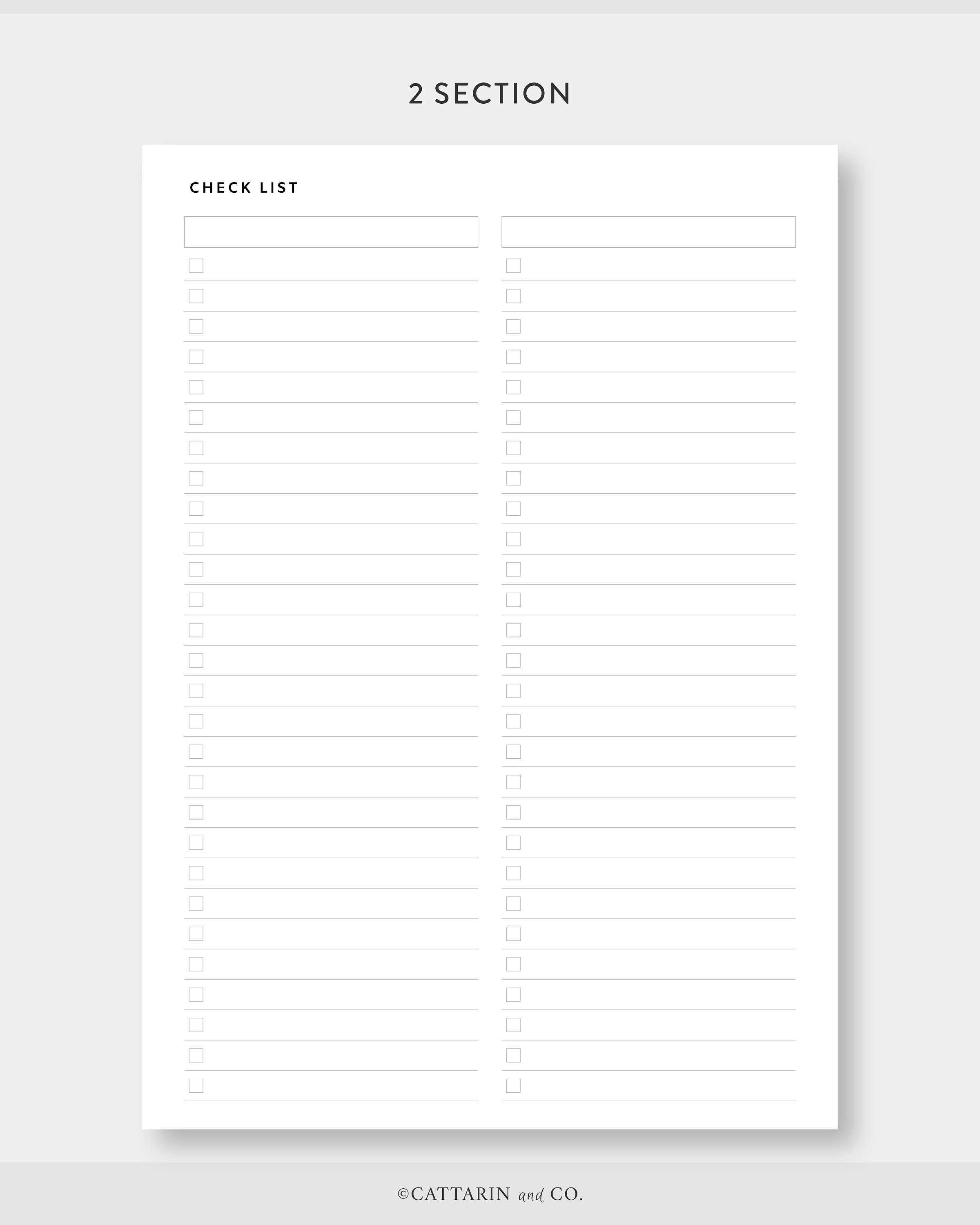 A4 US Letter, Check List Printable Blank to Do List Template Task ...