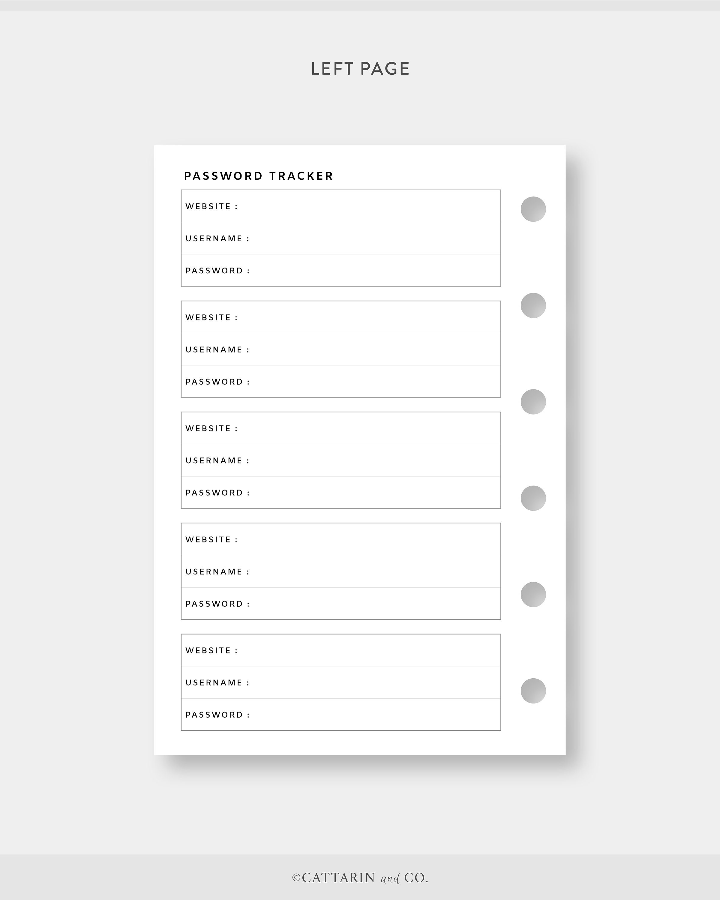 Pocket, Password Tracker Printable Password Log Password Keeper Simple ...