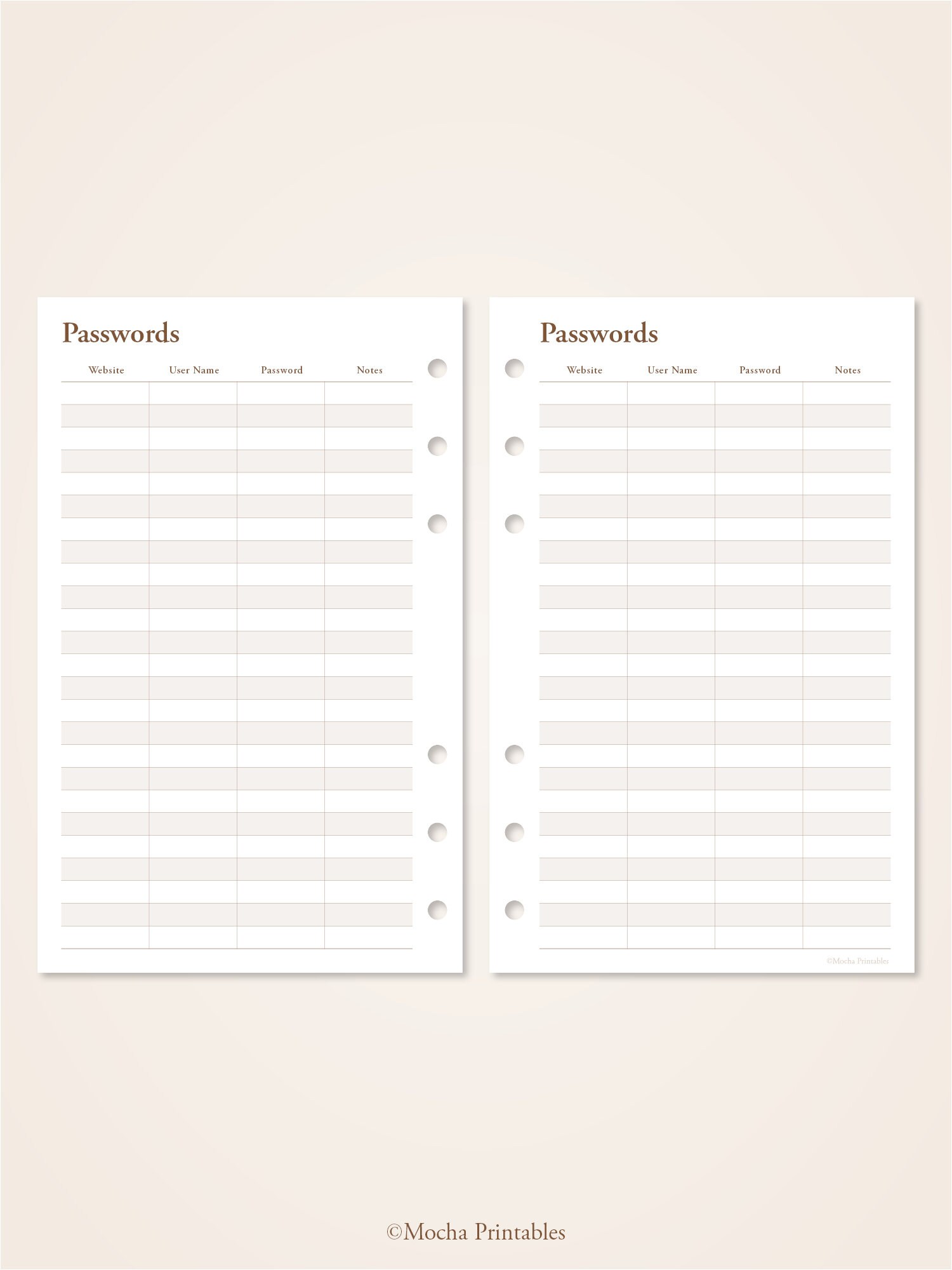 FC Compact, Password Tracker Printable Password Log Password Keeper - Etsy