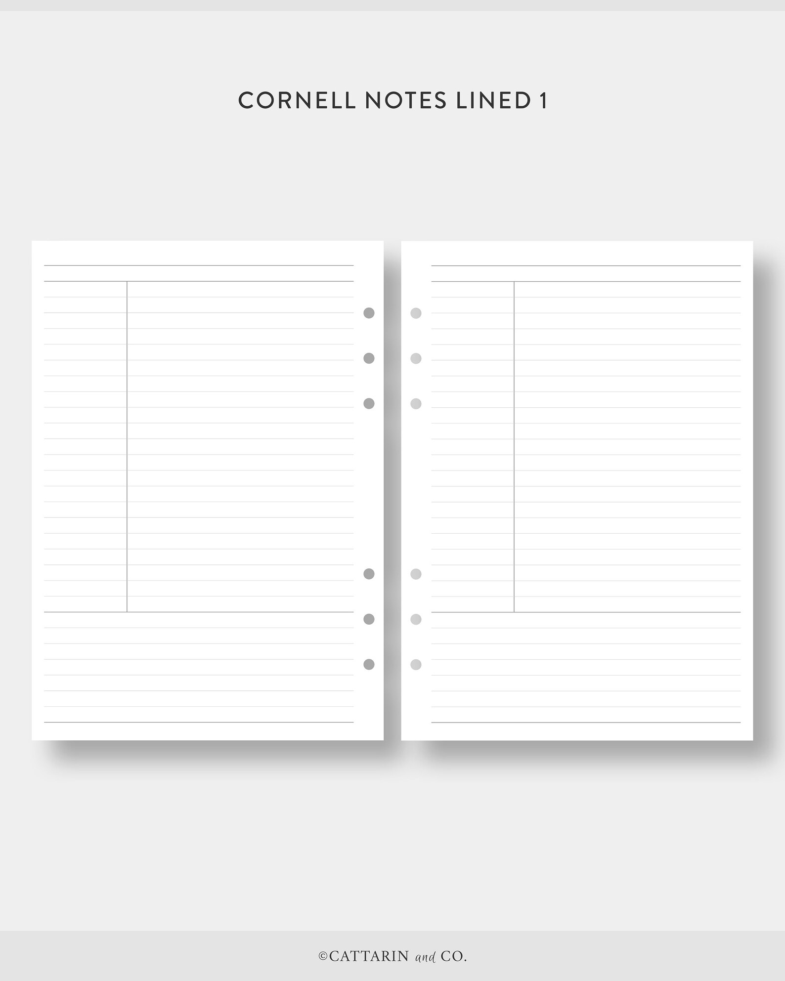 A5, Cornell Notes Template | Grid Pattern, Lined Paper | College ...