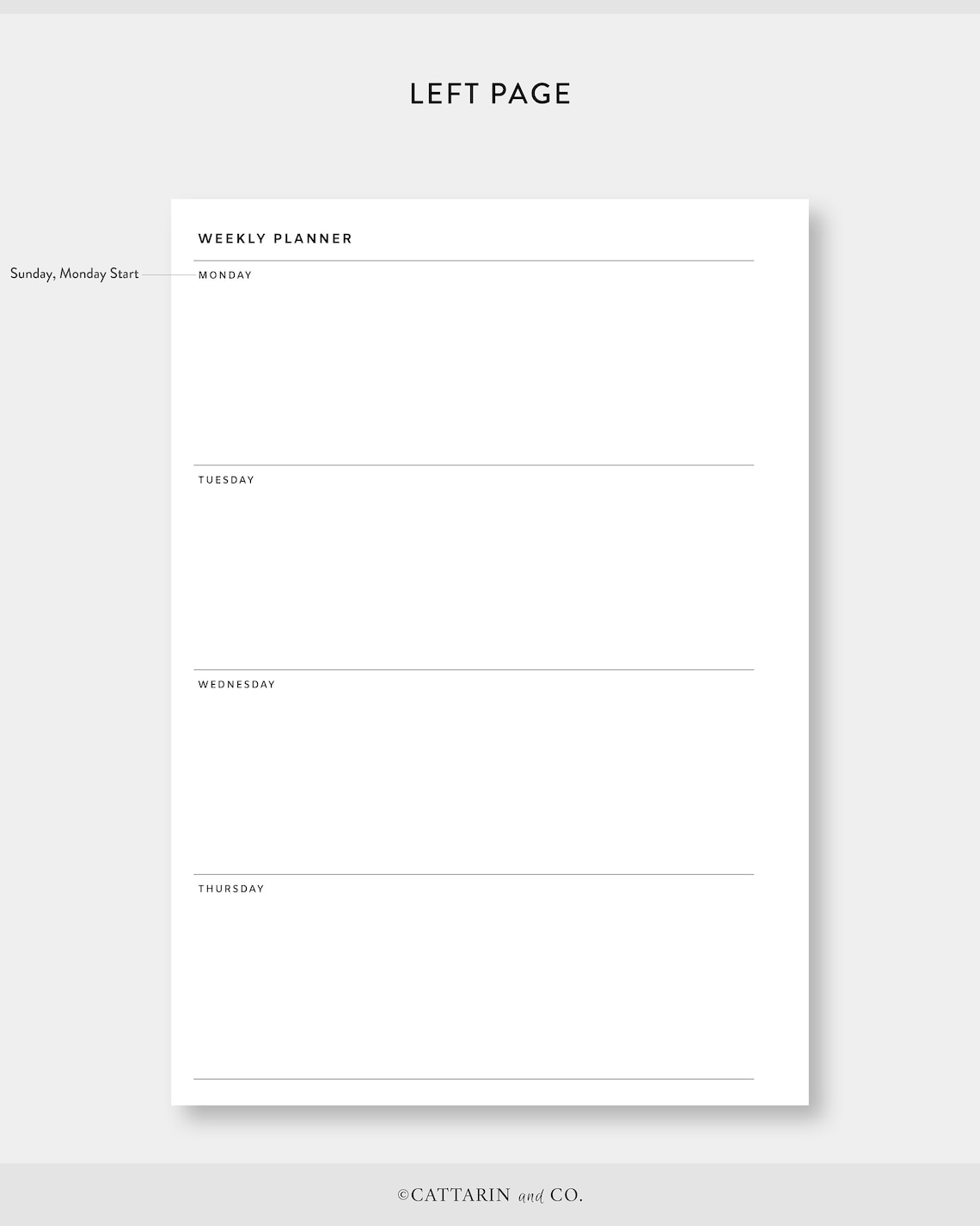 A5, Weekly Planner Printable | Week on Two Pages | Undated Template ...