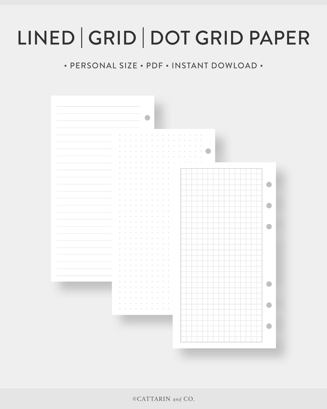 Personal, Lined Notes, Grid Paper, Dot Grid Set | Essential Bundle ...