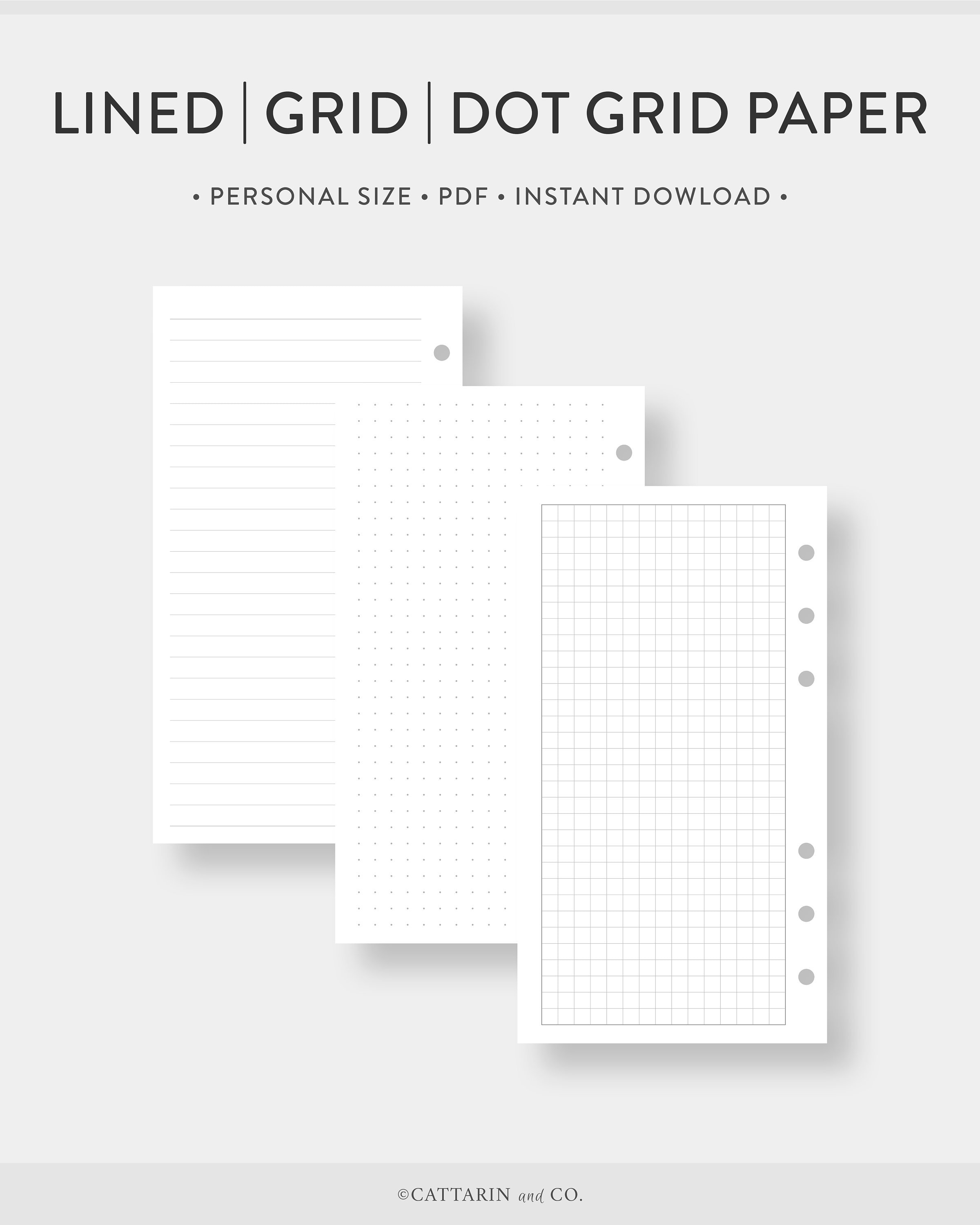 Personal, Lined Notes, Grid Paper, Dot Grid Set | Essential Bundle ...