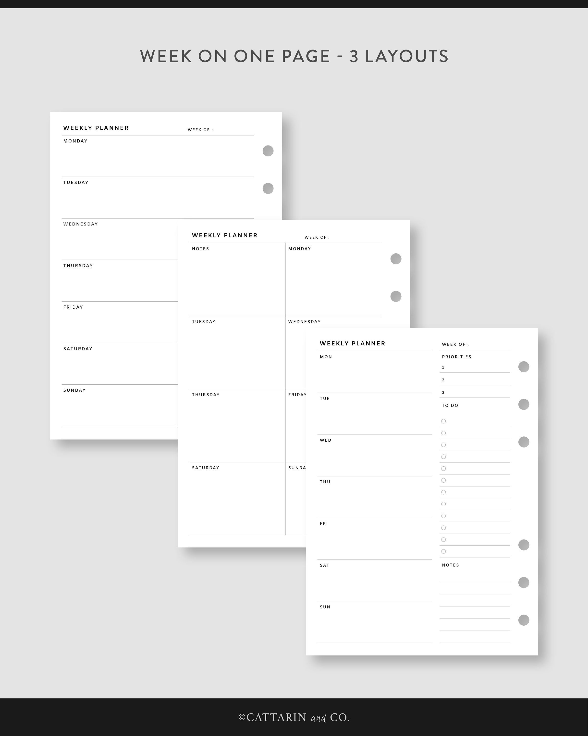 A6, Undated Planner Bundle | Printable Planner Kit | Yearly, Monthly ...