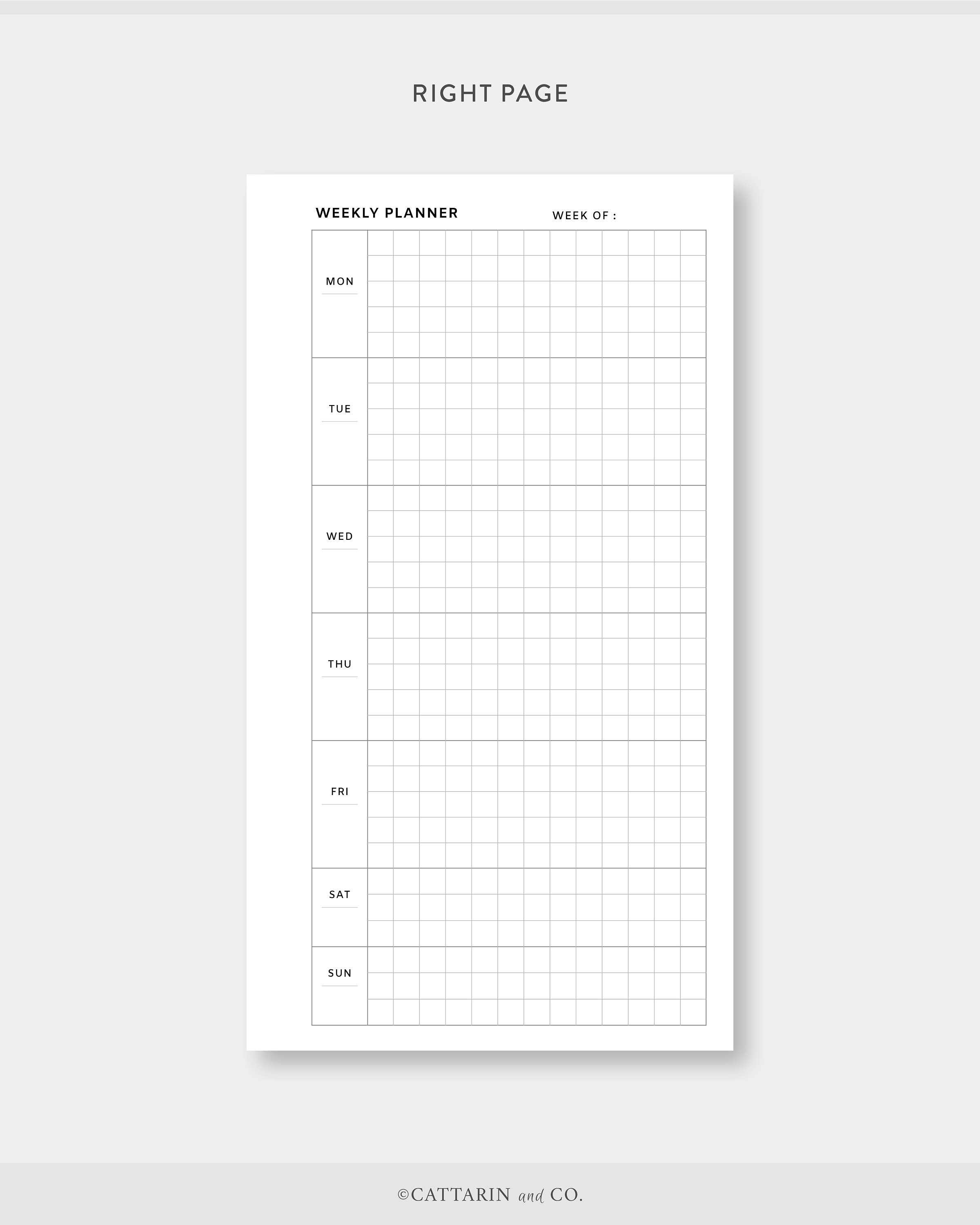 Personal, Undated Weekly Planner Grid Paper | Week on Two Pages | WO2P ...