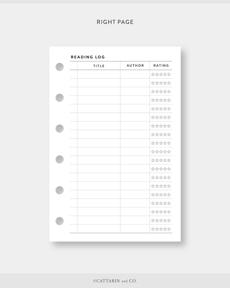 Pocket, Reading Journal, Log Printable Set | Book Review, List | Simple ...