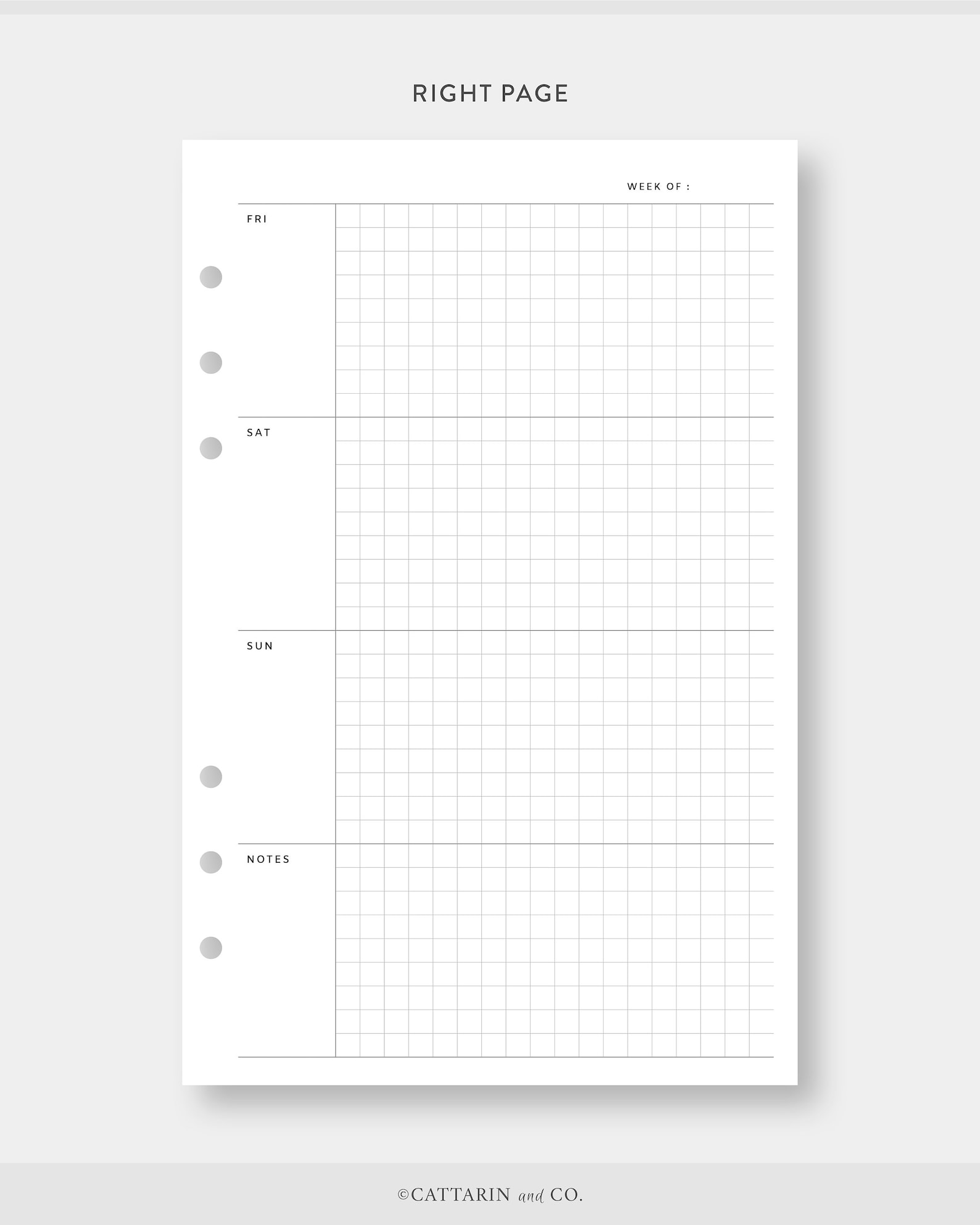 Half Letter Weekly Planner Printable Grid Week on Two Pages - Etsy