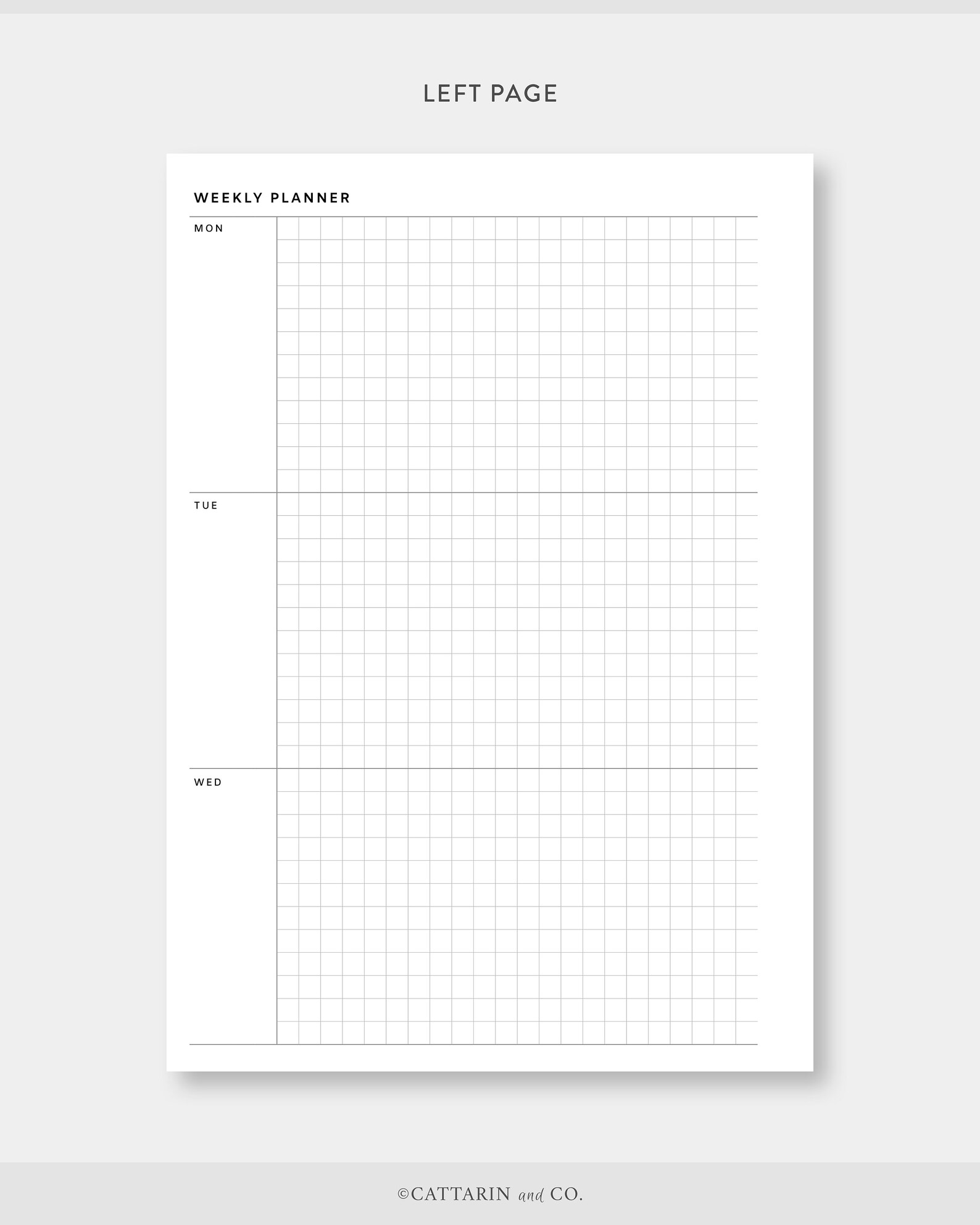 A5 5 Days Weekly Planner Printable Monday Friday Grid | Etsy