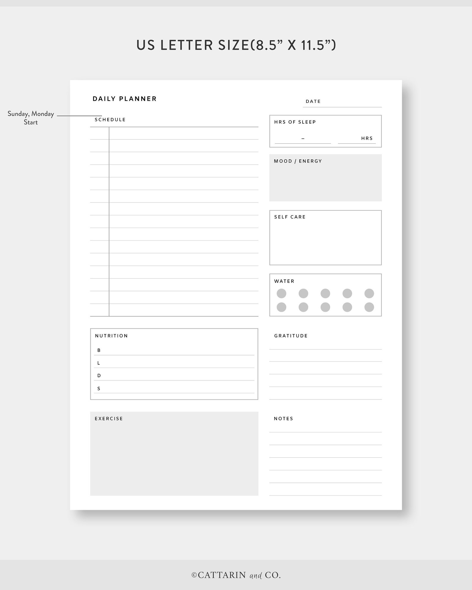 A4 US Letter Wellness Daily Planner Printable Day on One - Etsy
