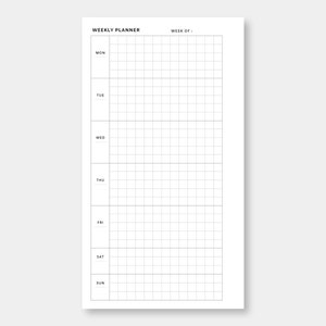 Personal, Undated Weekly Planner Grid Paper | Week on Two Pages | WO2P ...