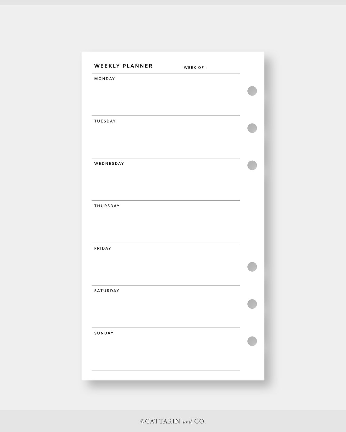 Personal Weekly Planner Printable Week on One Page | Etsy