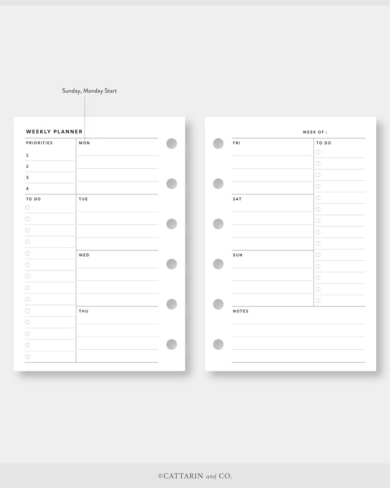 Pocket, Weekly Planner Printable Week on Two Pages Effective to Do List ...