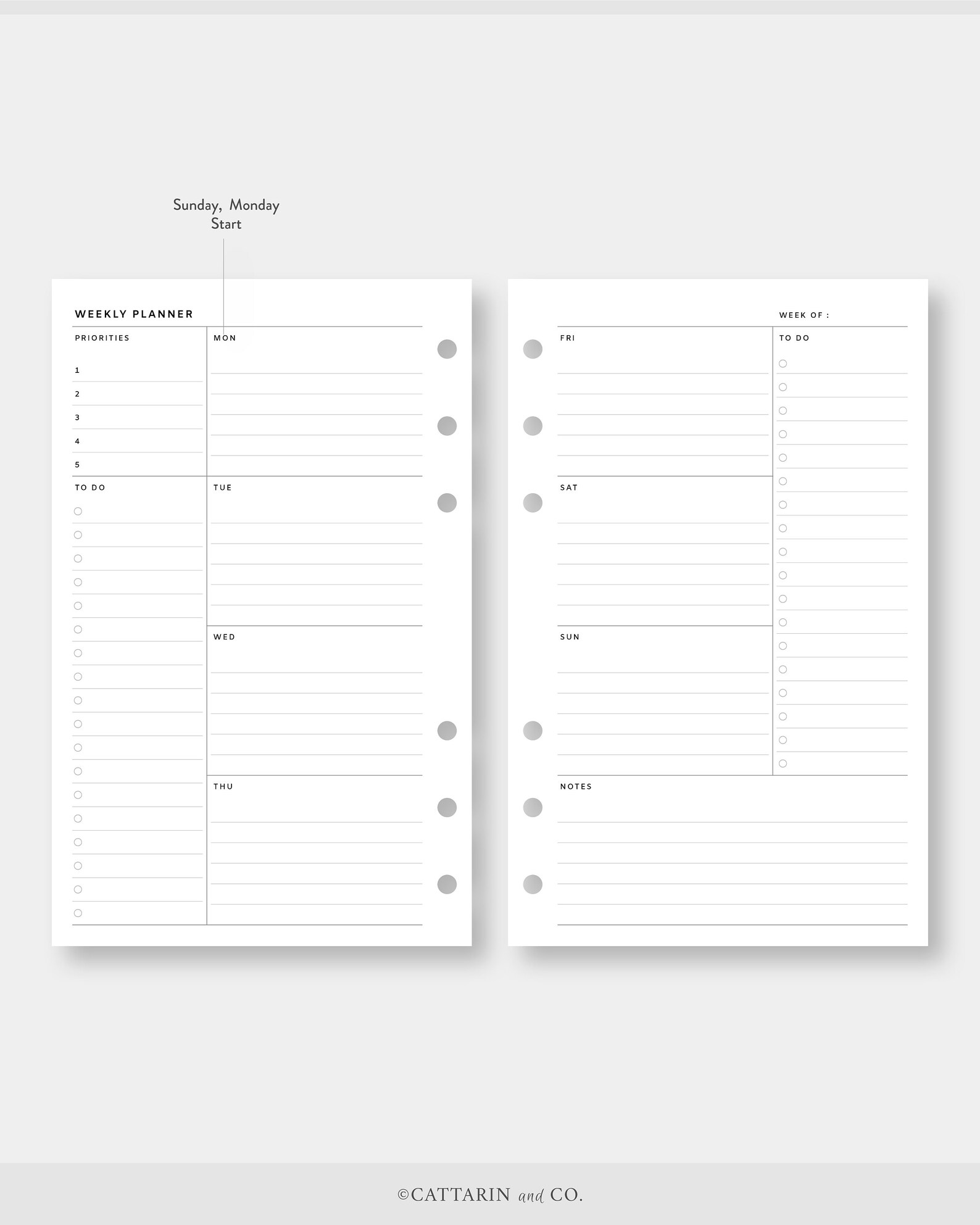 FC Compact, Weekly Planner Printable Week on Two Pages Effective to Do ...