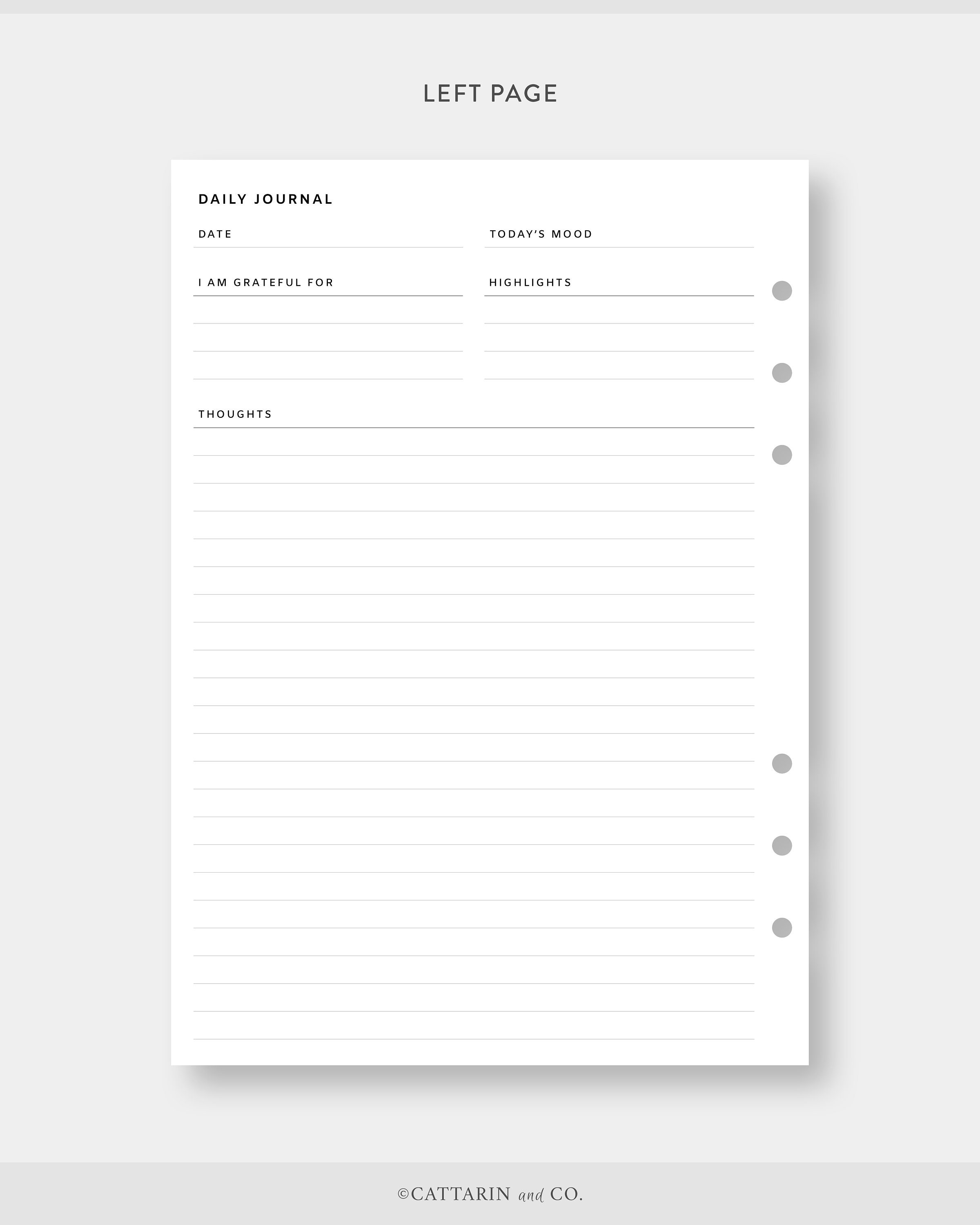 A5, Daily Journal Printable | Lined Daily Diary Template | Undated ...