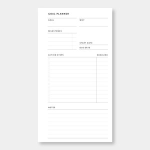 Personal, Goal Planner Printable | Productivity Planner Simple Goal ...