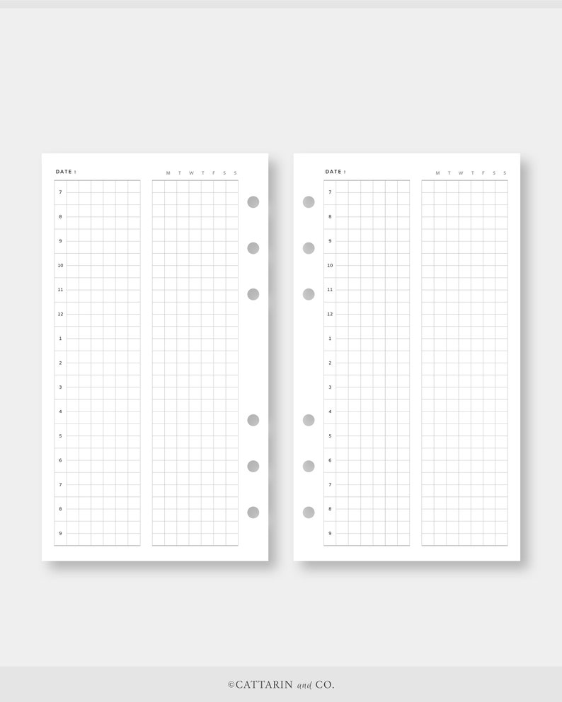 Personal, Daily Planner Printable, Grid Notes Day on One Page Undated ...
