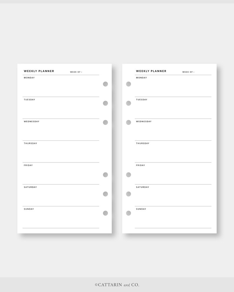 Personal Weekly Planner Printable Week on One Page - Etsy