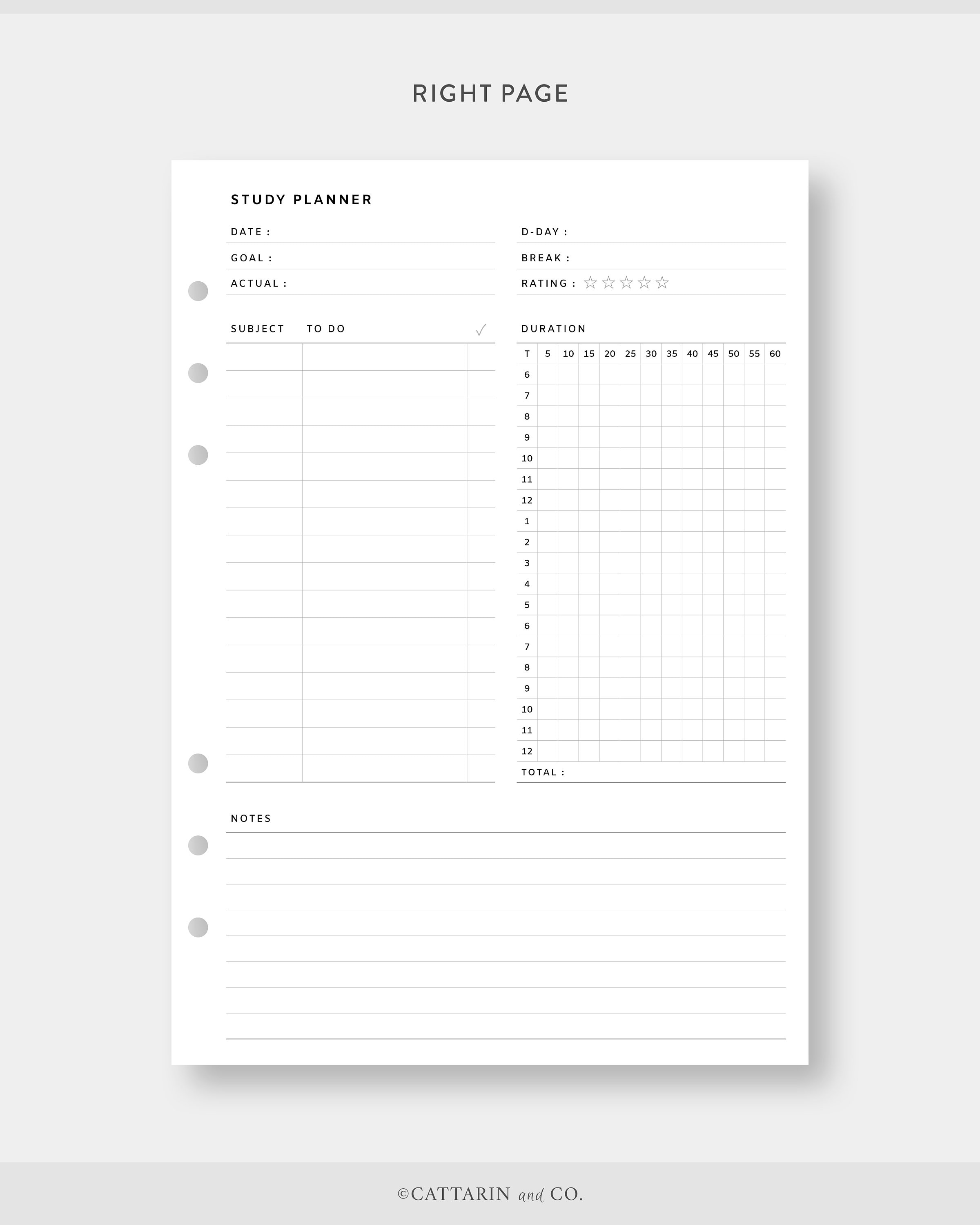 A5 Study Planner Printable Daily Study Session Template 5 - Etsy