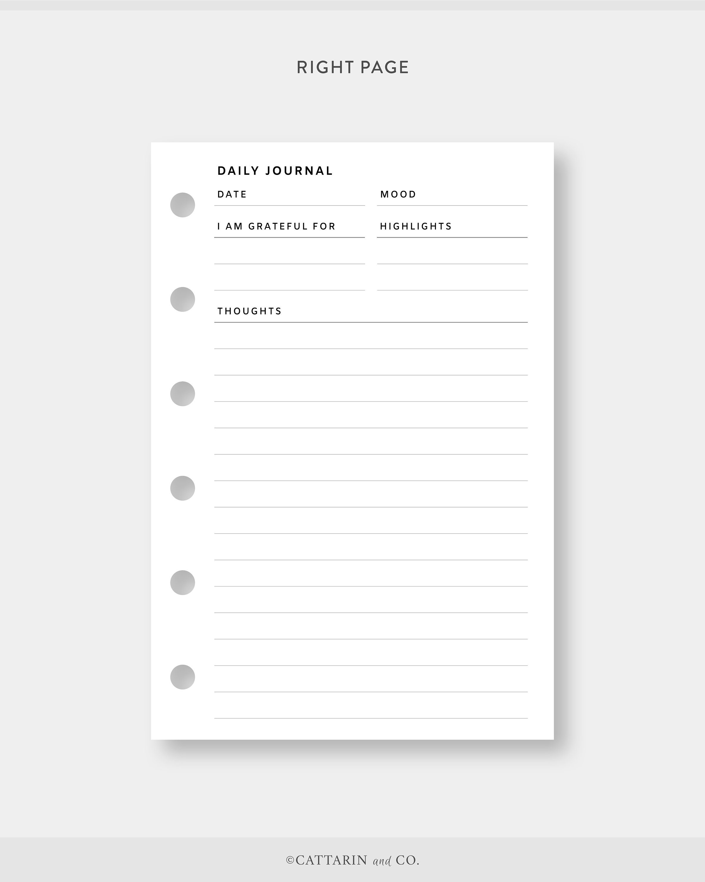 Pocket, Daily Journal Printable | Lined Daily Diary Template | Undated ...