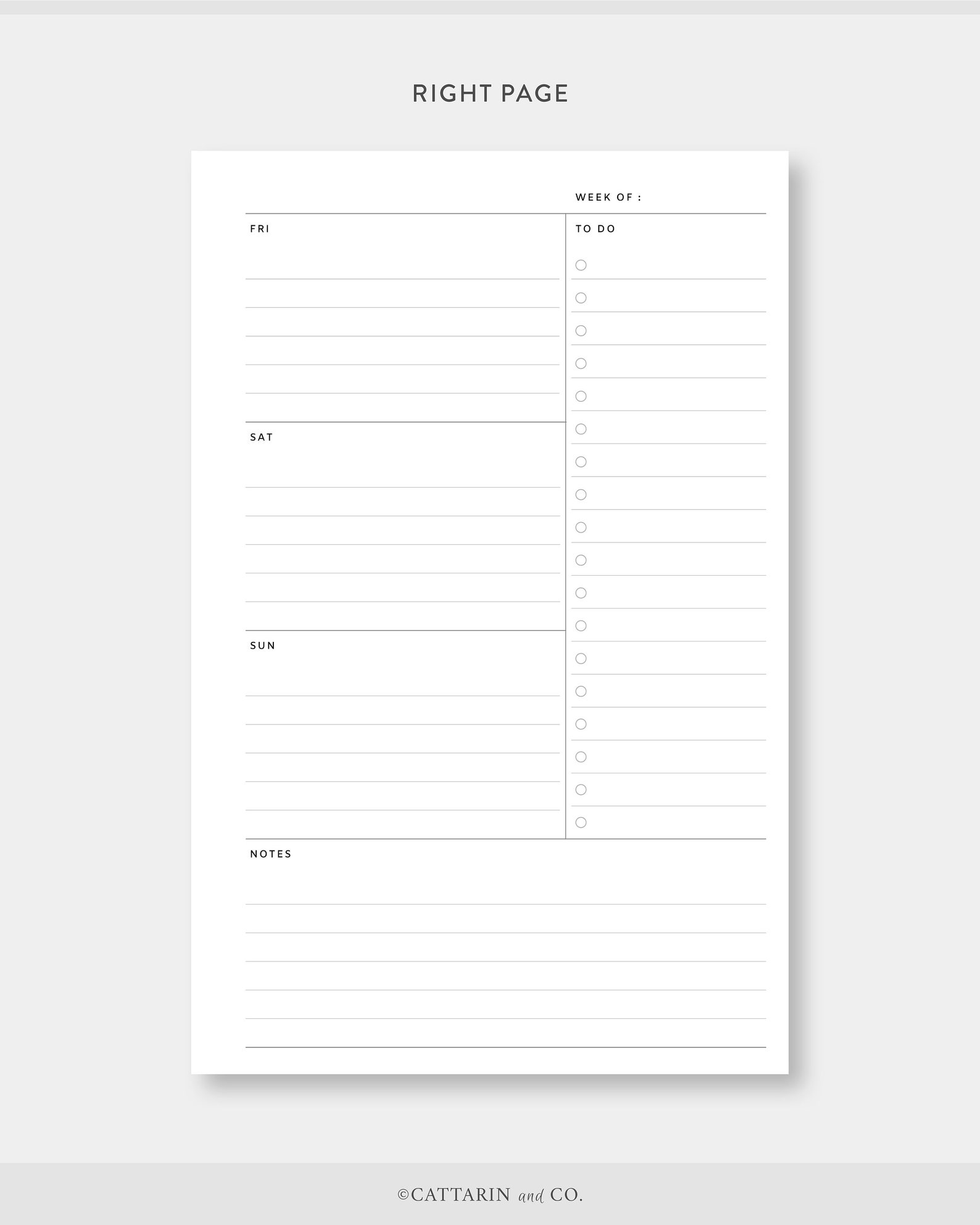 Half Letter, Weekly Planner Printable | Week on Two Pages | Effective ...