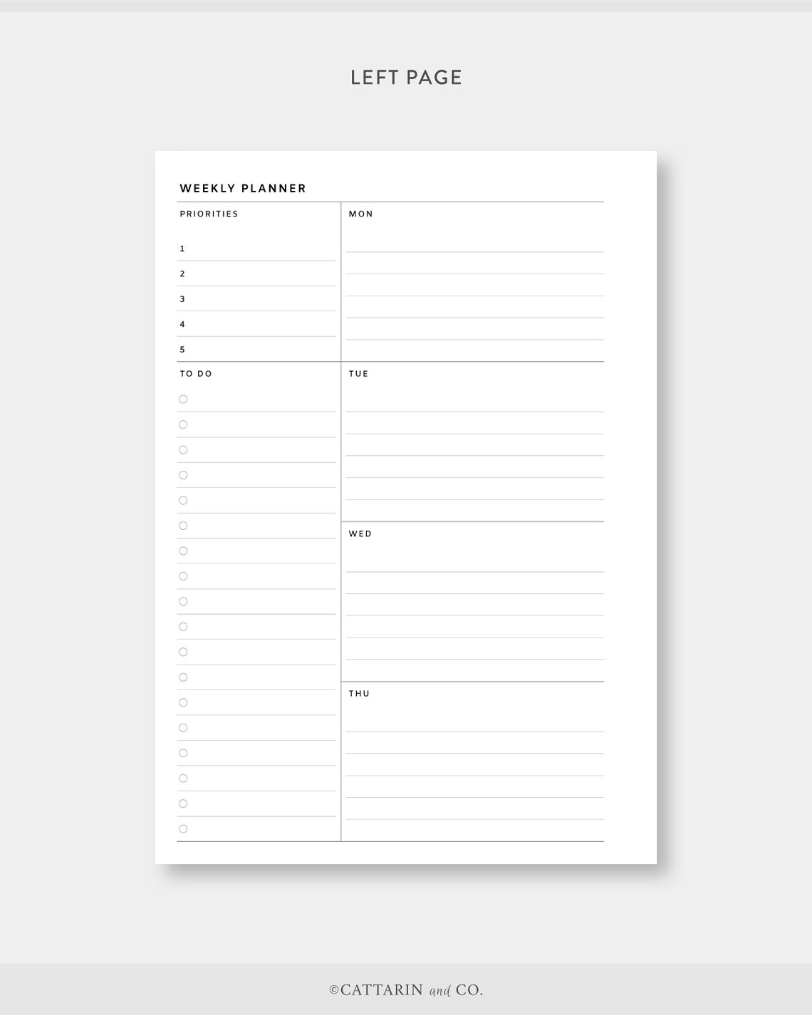 Personal Wide, Weekly Planner Printable Week on Two Pages Effective to ...