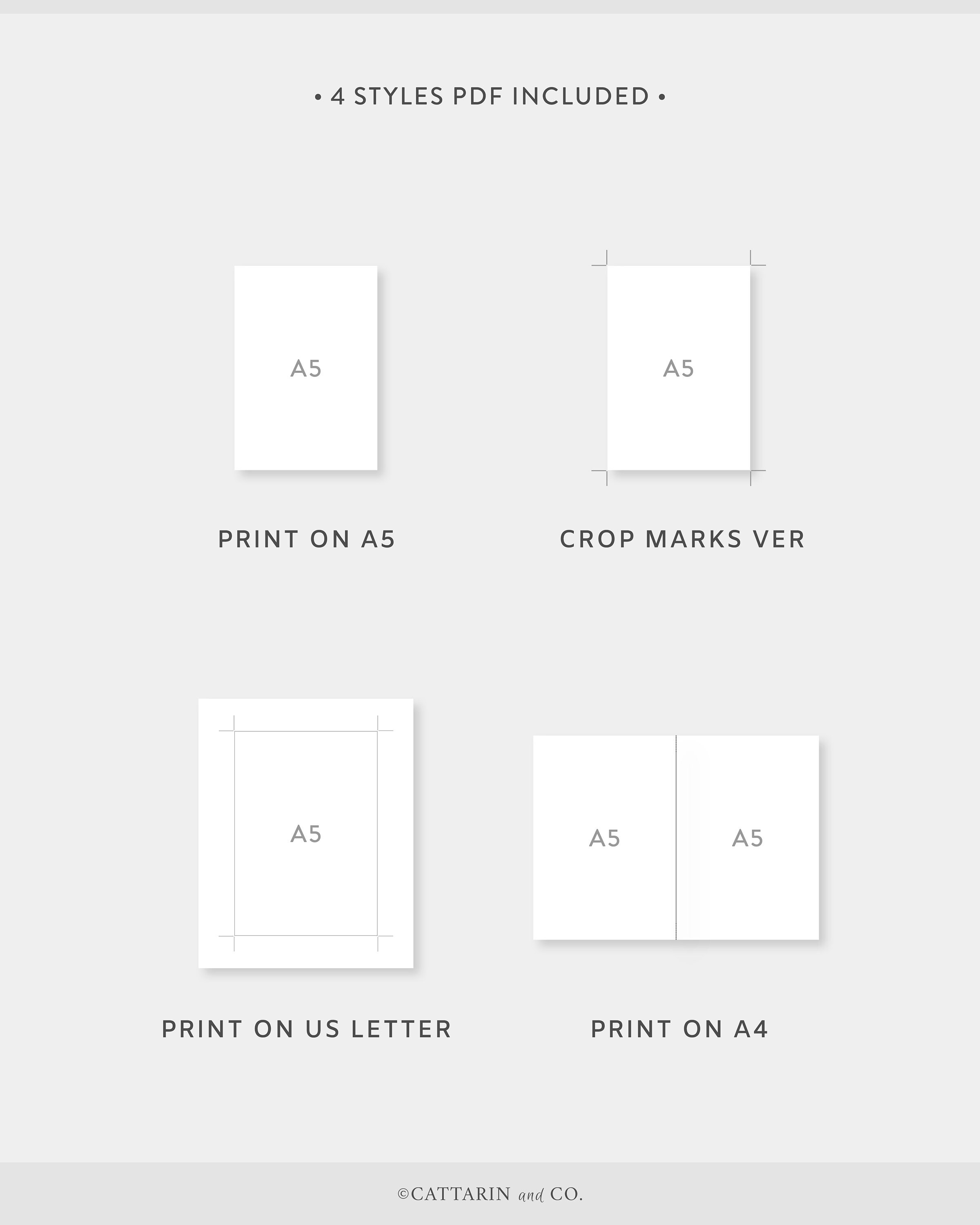 A5, Monthly Overview Printable | Month at a Glance | Month on One Page ...